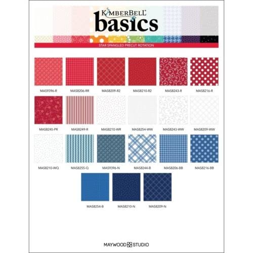 FlashPhoenix Quality Sewing Fabric – Star Spangled Basics Studio Cotton 2.5" x 42" 40 Jelly Roll 100% Strips