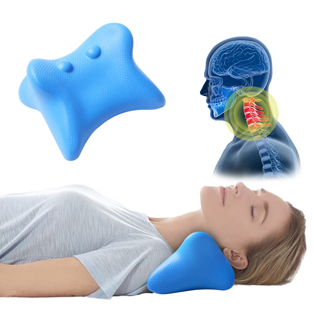 Familycrazy Neck Stretcher Chiropractic Pillow, Neck and Shoulder Relaxer, Cervical Neck Traction Device for TMJ Pain Relief, Neck Massage for Cervical Spine Alignment, Chiropractic Pillow