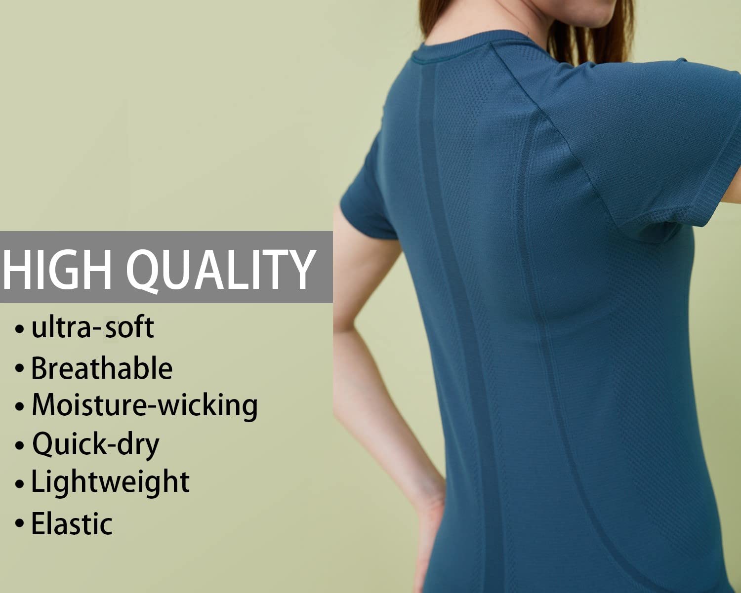 FREESUAL 3Pack Activewear Shirts Tops for Women Slim Young Short Sleeve Dry-Fit Workout Athletic Performance for Sports Blue