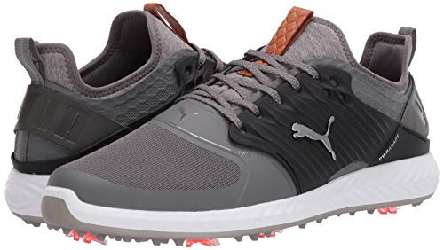 PUMA GOLF Men's Ignite Pwradapt Caged Golf Shoe, Quiet Shade-Bronze-Puma Black, 12 M US