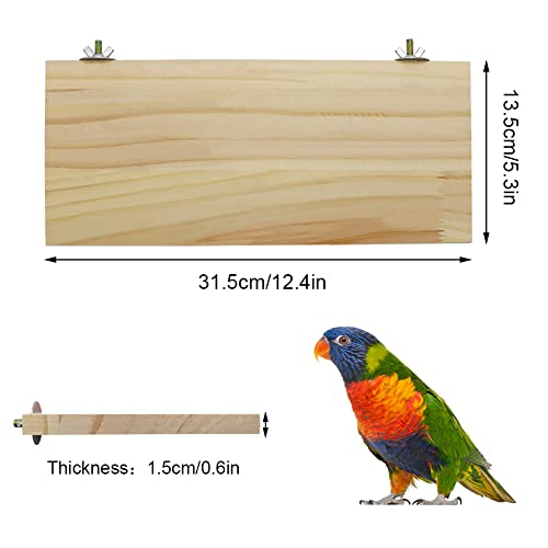 Parrot Bird Wood Perch Platform Large Stand Shelf for Birds Budgie Parakeet Cockatiel Conure Cockatoo Macaw African Grey