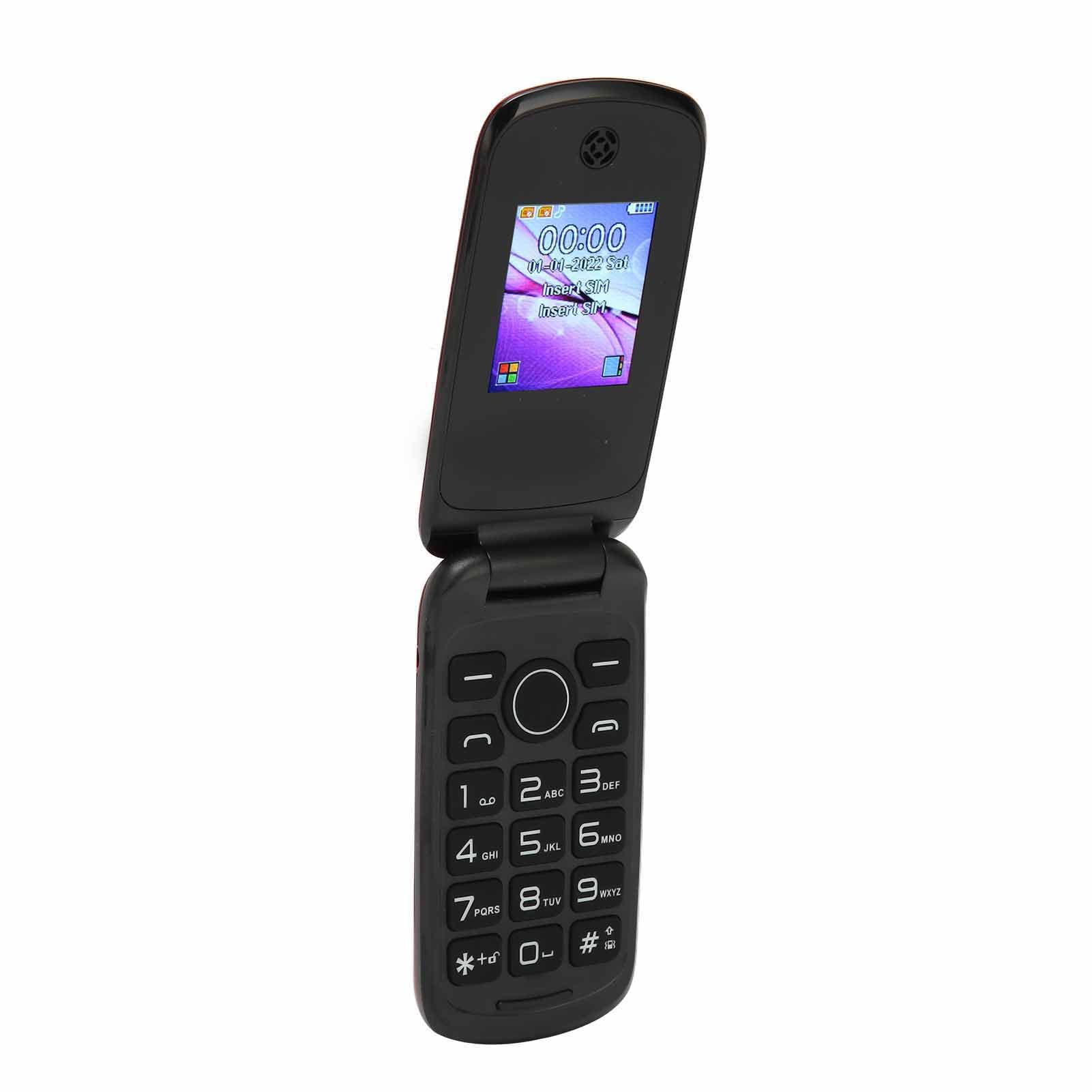 Flip Phone for Seniors 2G, GSM Cell Phone Unlocked, 1.77inch Color Display Screen, Dual SIM Card, 2.8 Inch Screen Big Mobile Phone Support Flashlight Camera MP3,1200mAh High