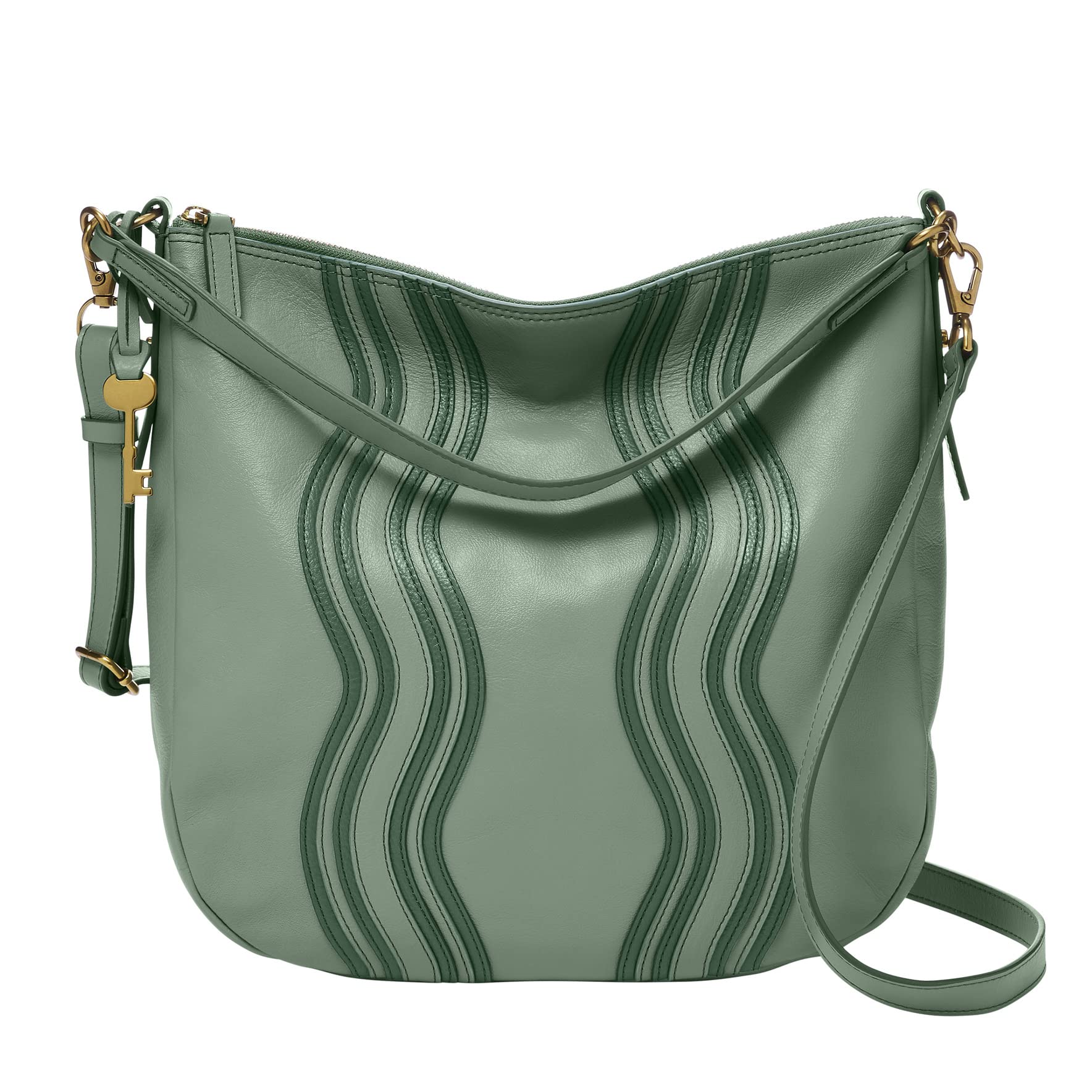 Fossil Women's Jolie Eco-Leather Hobo Purse Handbag, Sage (Model: ZB1693343)