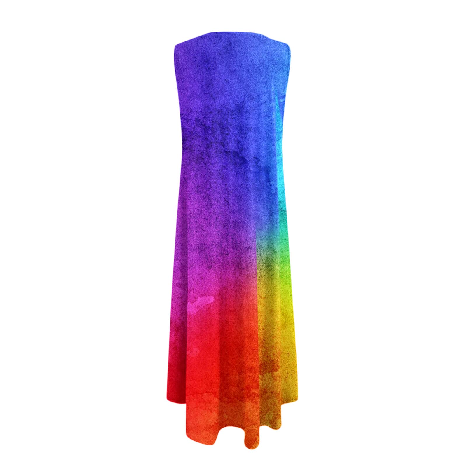 Formal Women Maxi Dress Summer Spring O Neck Dresses Sleeveless Split Long Boho Pocket Tank Beach Guest Skirts Blue
