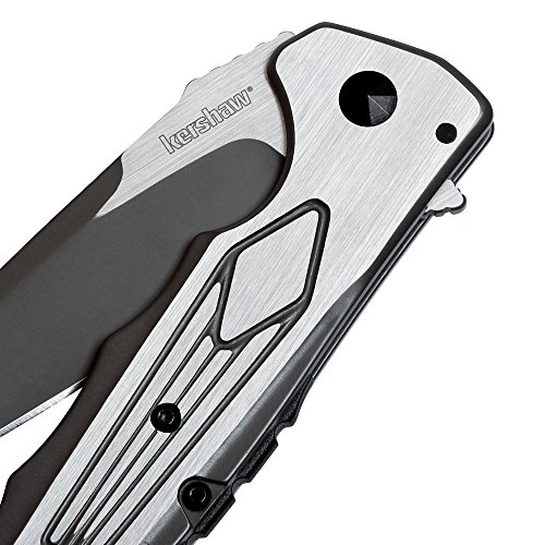 Kershaw Deadline Folding Pocket Knife (1087) 3.8 In. 8Cr13MoV Stainless Steel Blade with 2-Toned Handle, Features Reversible Deep Carry Clip and KVT Ball-Bearing Manual Opening System, 4.6 oz.,Grey, Small