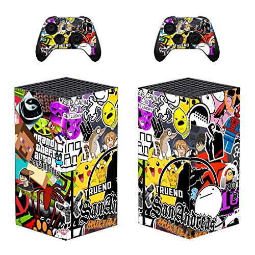 FELIPE SEIJI KUBA Xbox Series X Skin Set Vinyl Decal Skin Stickers Protective for Xbox Series X Console Kinect 2 Controllers - multi color