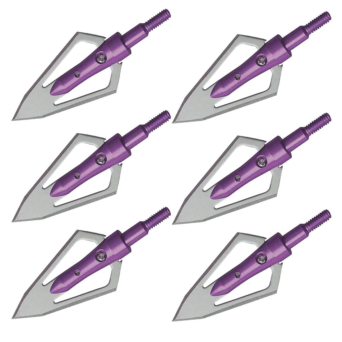 EOOENOON Hunting Broadheads 100 Grain, Archery Broadheads Screw-in Arrow Heads Arrow Tips Compatible with Traditional Bows and Compound Bow,6pack