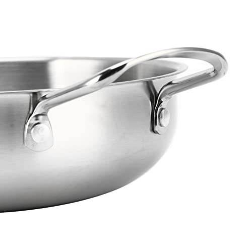 Stainless Steel Binaural Noodle Pot, Korean Ramen Pot Small Stockpot for Home Office Dormitory Outdoor Camping(#3)