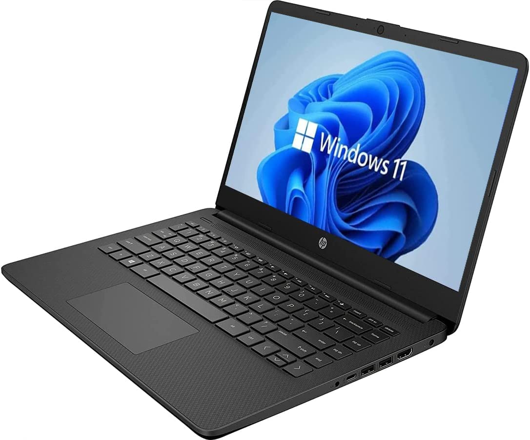HP 2022 14" Flagship Laptop, Windows 11 OS, AMD Dual-Core Processor Up to 2.60 GHz, 4GB RAM, 64GB SSD, Webcam, Dale Black (Renewed)