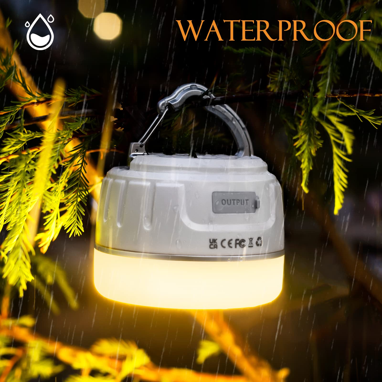 Sinvitron Camping Lantern 1000LM, 5200mAh Camping Lights with Remote Control, Up to 150H Running, 5 Lighting Modes,IPX5 Waterproof Emergency Light for Home,Power Outages, Hiking,Fishing (White)
