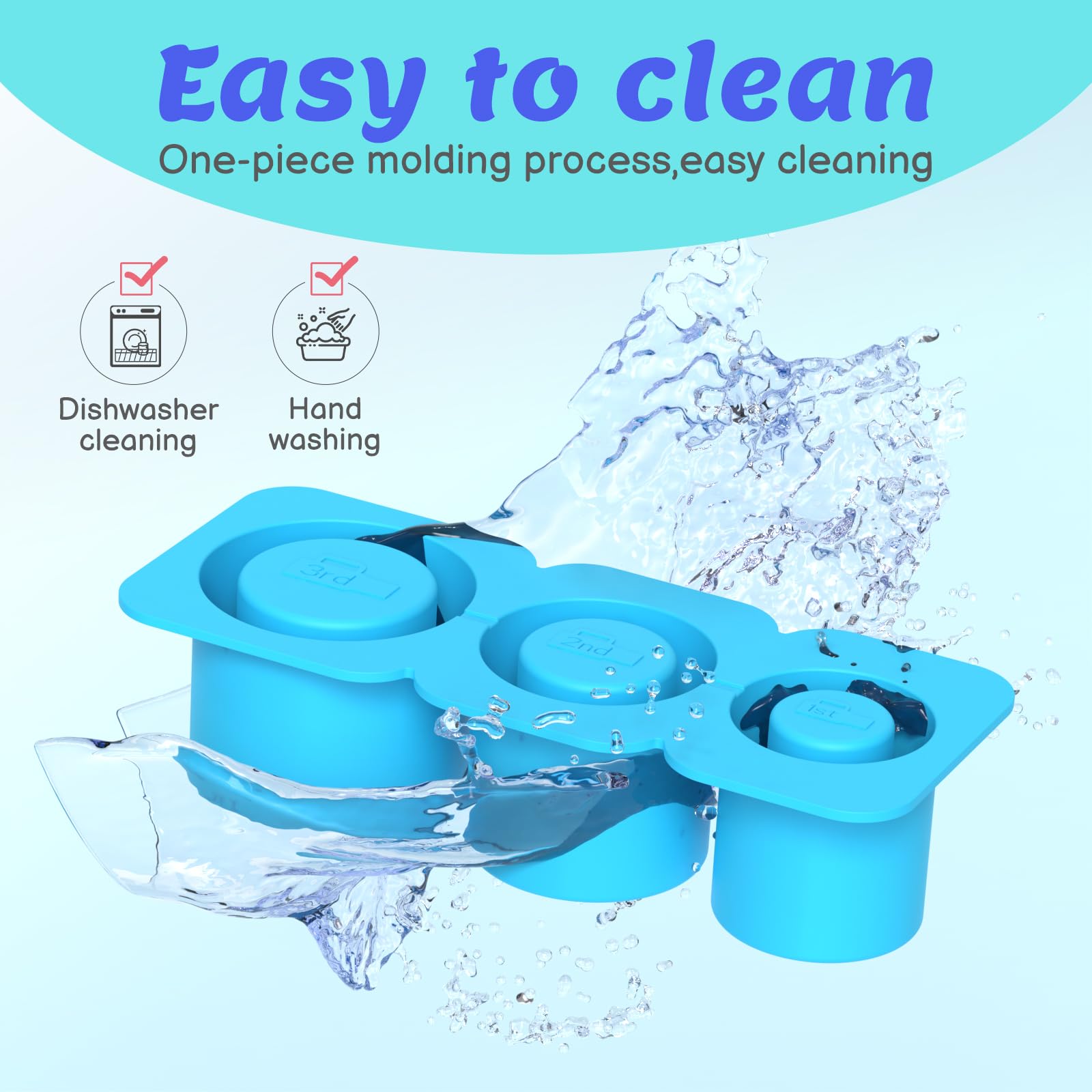 Ice Cube Tray for Cup, 3 Hollow Cylinder Ice Cube Molds, 3 in 1 Silicone Ice Cube Molds With Lid for 30-40 oz Tumbler Cup, Ice Cube Trays for Chilling Cocktails, Whiskey