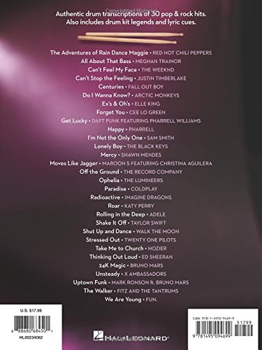 Drum Chart Hits: 30 Transcriptions of Popular Songs
