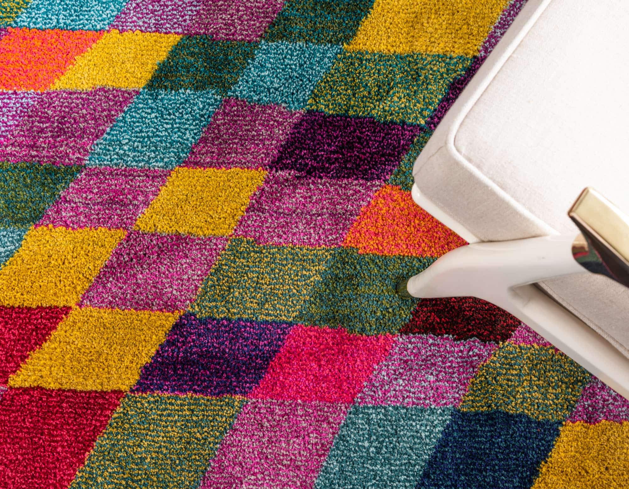 Unique Loom Estrella Collection Geometric, Abstract, Colorful, Modern, Eclectic Area Rug, 8 ft x 10 ft, Multi/Pink