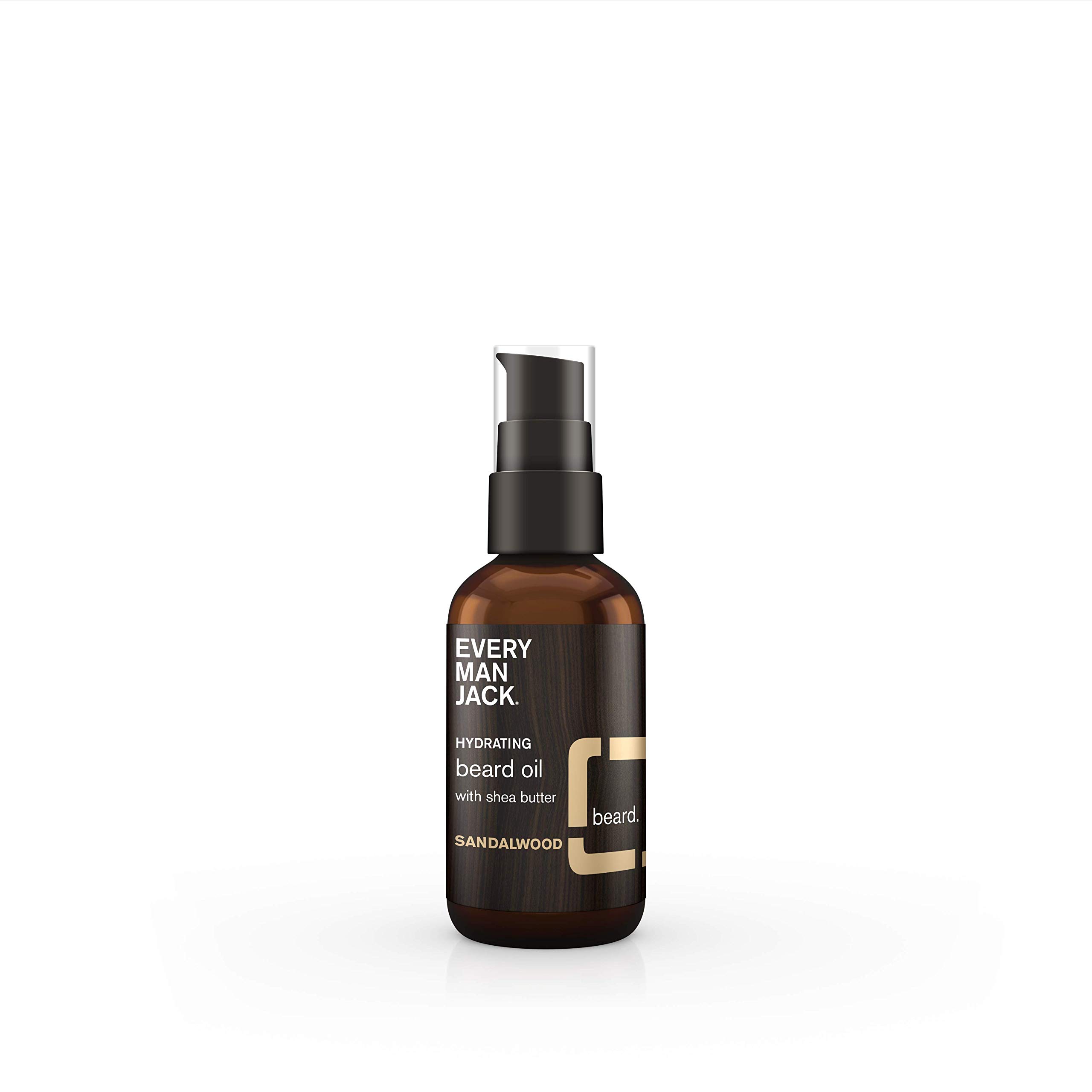 Every Man Jack Mens Sandalwood Beard Kit - Perfect for Every Guy - Includes Four Full-Sized Grooming Essentials - Beard + Face Wash, Beard Oil, Beard Balm + Beard Comb