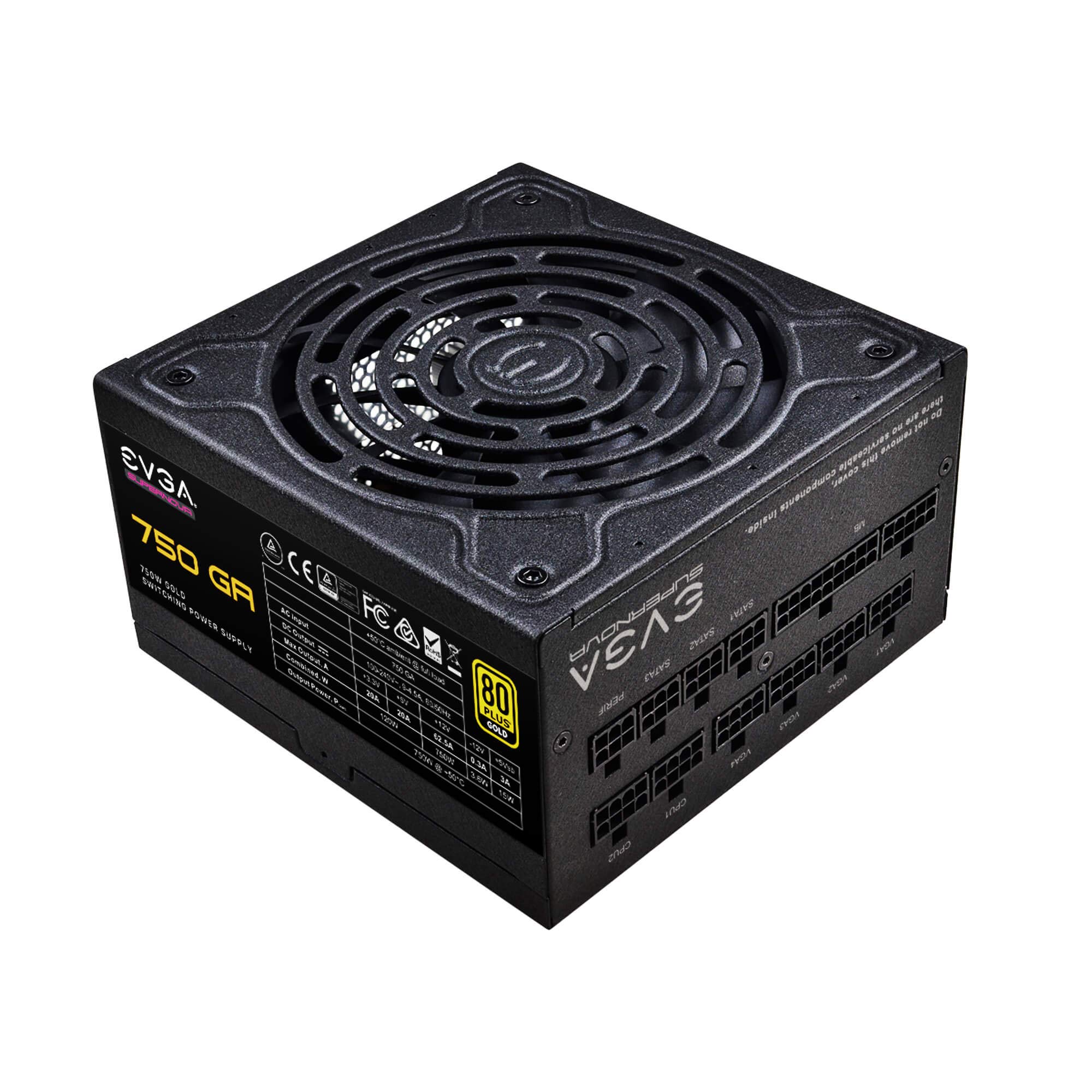 EVGA 220-GA-0750-X1 Super Nova 750 Ga, 80 Plus Gold 750W, Fully Modular, ECO Mode with Dbb Fan, 10 Year Warranty, Compact 150mm Size, Power Supply