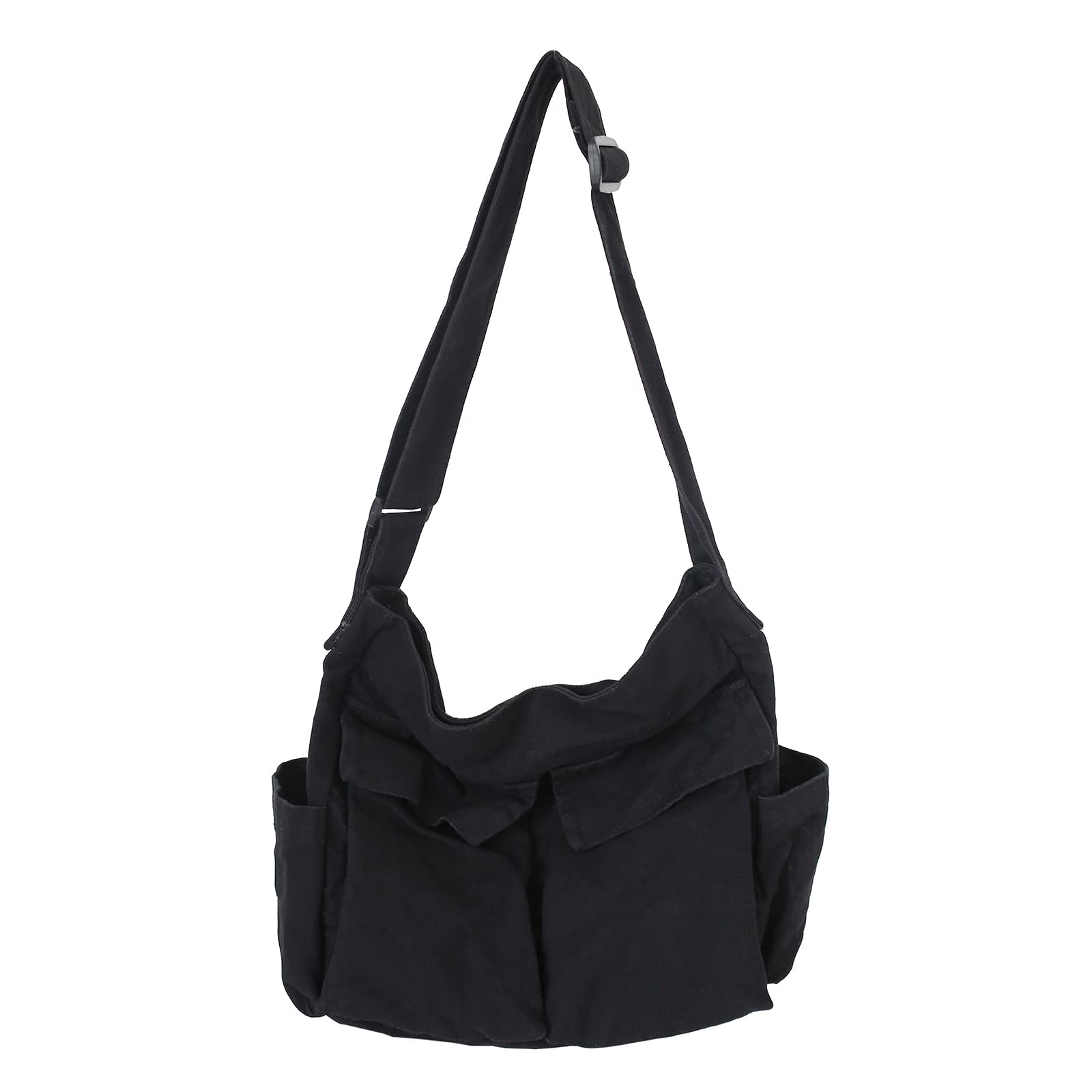 Freie Liebe Women Canvas Tote Bag with Multiple Pockets Large Hobo Bag Crossbody Shoulder Bag
