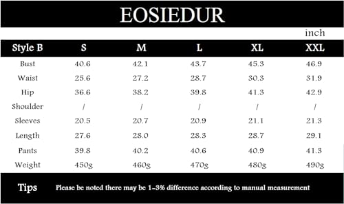 EOSIEDUR Women's Two Piece Outfits Zip Top Jacket and Elastic Waistband Pant Women Sweatsuit Tracksuit Sets, Black M