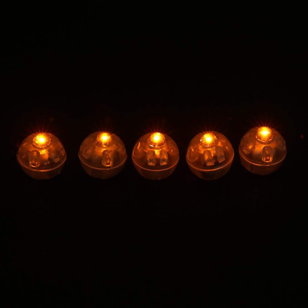 Duokon 100Pcs/lot Round Led Ball Lamps Balloon Lights Lern Christmas Wedding Party Decor (Yellow)