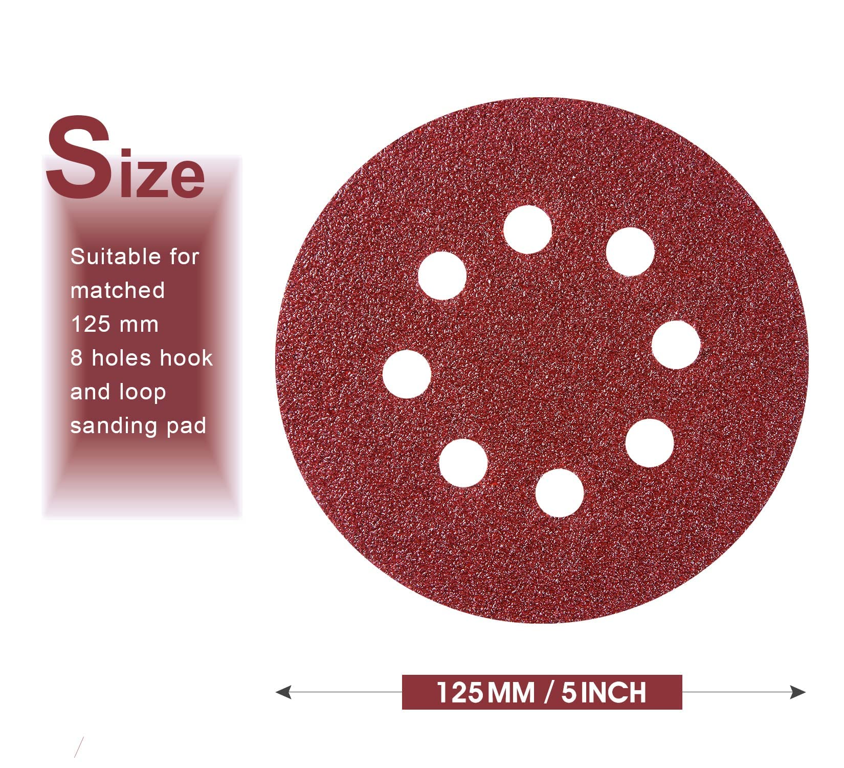 MIDO PROFESSIONAL ABRASIVE Sanding Disc 5-Inch 8-Hole 240 PCS 40 60 80 100 120 150 180 240 320 400 600 800 Grit Aluminum Oxide Sandpaper Hook and Loop Adhesive Sanding Disc for Random Orbital Sander