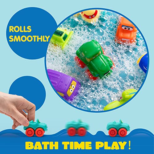 JOYIN 18 Pcs Pull Back Cars Set and 18 Pcs Soft Rubber Toy Car Set, Mini Toy Vehicles,Car for Toddlers, Party Favors for Kids