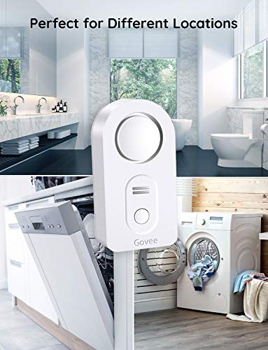Govee Water Leak Detectors 5 Pack, 100dB Adjustable Audio Alarm Sensor, Sensitive Leak and Drip Alert, for Kitchen Bathroom Basement (Battery Included)