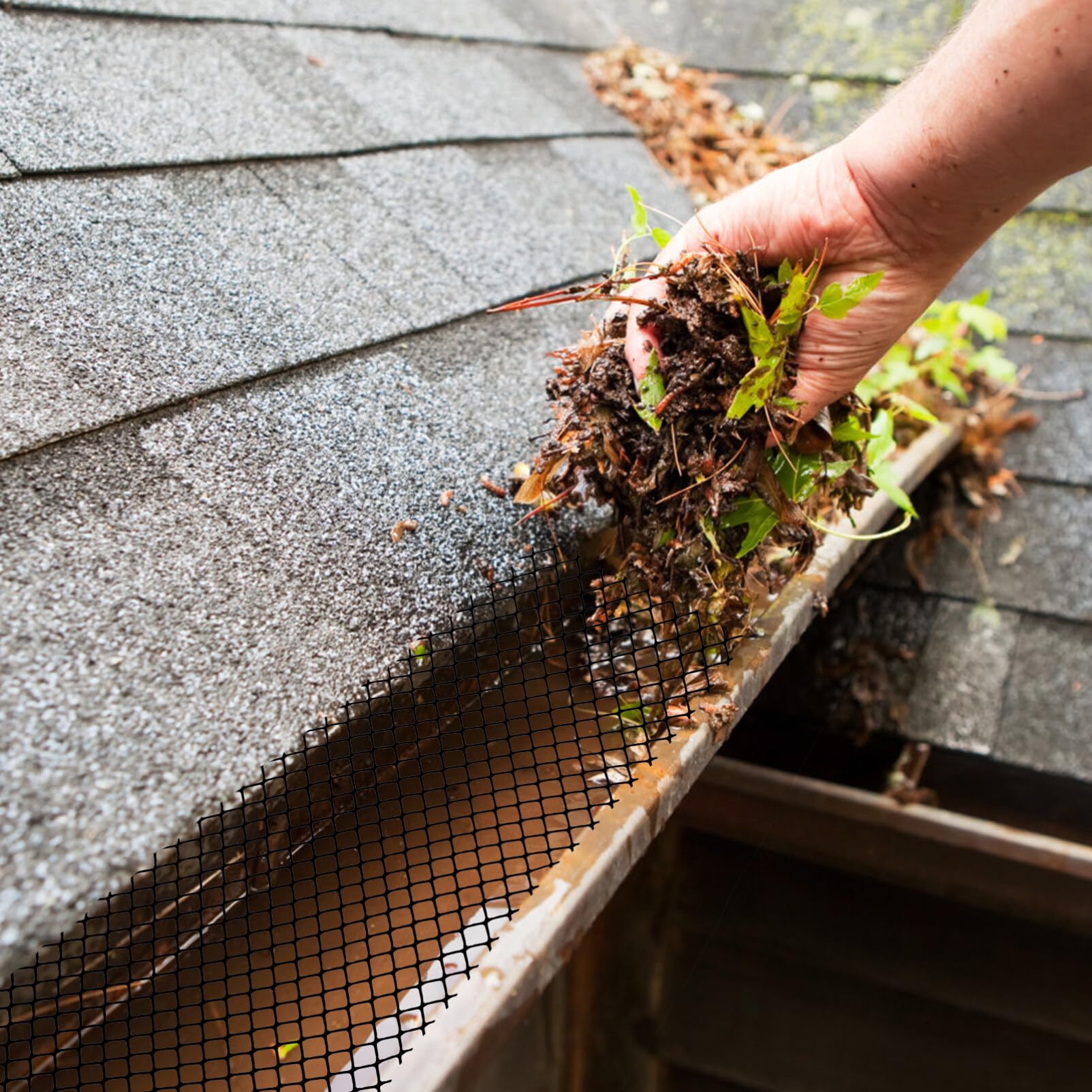Floor Net Cover Gutter Guard Gutter Screens Plastic Mesh Tree Guards Leaf Guards for Gutters Leaf Filter Gutter Mesh Gutter Cover Plastic Netting Plastic Screen Gutter Leaf Guards