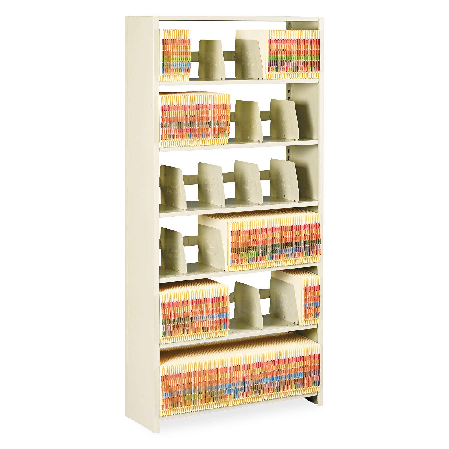Tennsco 1276PCSD Snap-Together Steel Six-Shelf Closed Starter Set, 36w x 12d x 76h, Sand