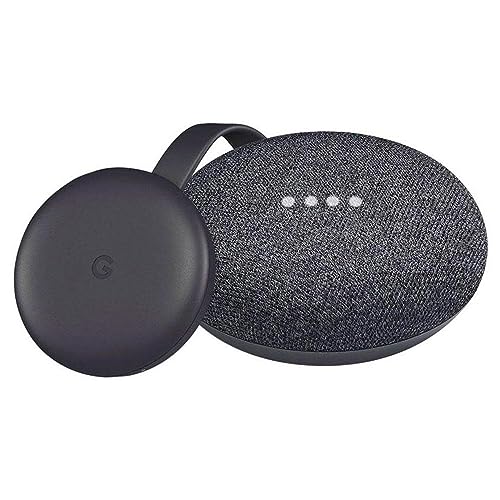 Google Nest Mini 2nd Generation Charcoal (Bluetooth Speaker) Chromecast 3rd Gen - Value Bundle