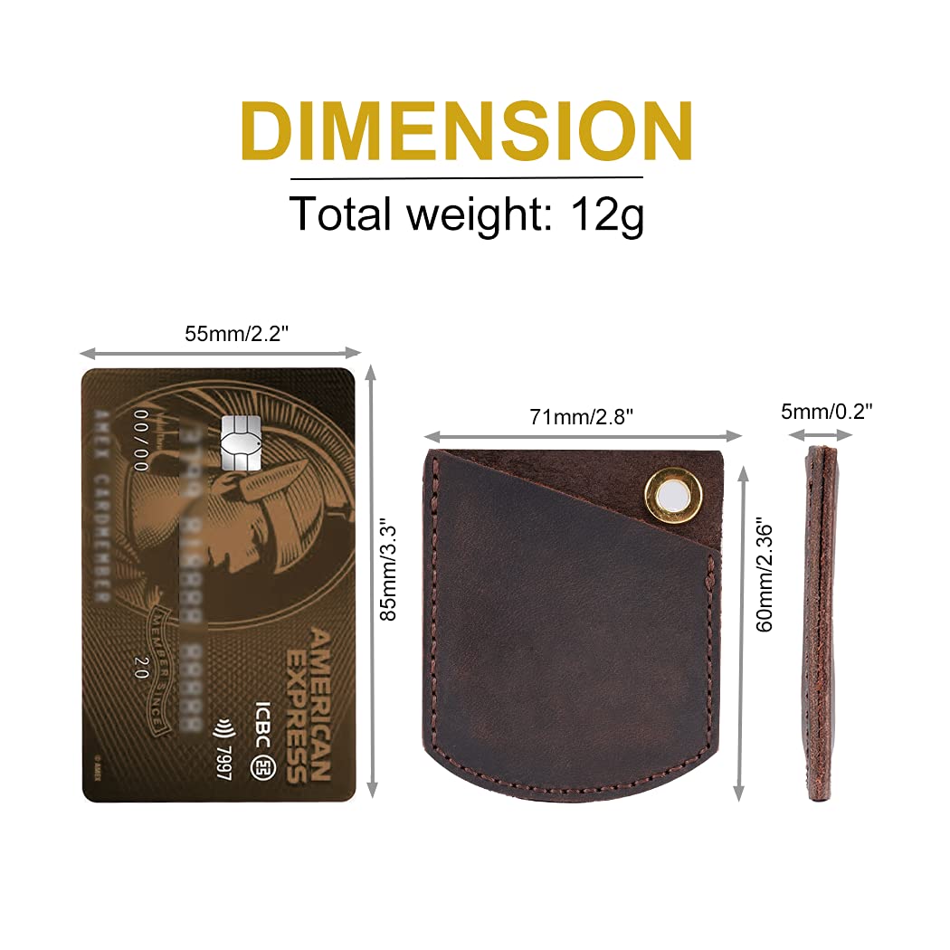 VIPERADE PJ27 Leather Sheath for EDC Knuckle, EDC Coins Sheath for Men, Small EDC Leather Sheath for Lighter, Car key, Carabiner, Mini EDC Gears (Brown)