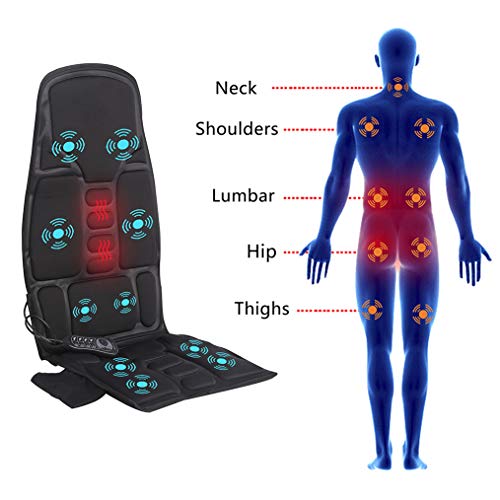 SLOTHMORE Vibration-Back-Massager with Heat, Back-Massage-Cushion, Chair Seat Massager with 10 Vibrating Nodes to Release Stress and Fatigue, for Home Office Use
