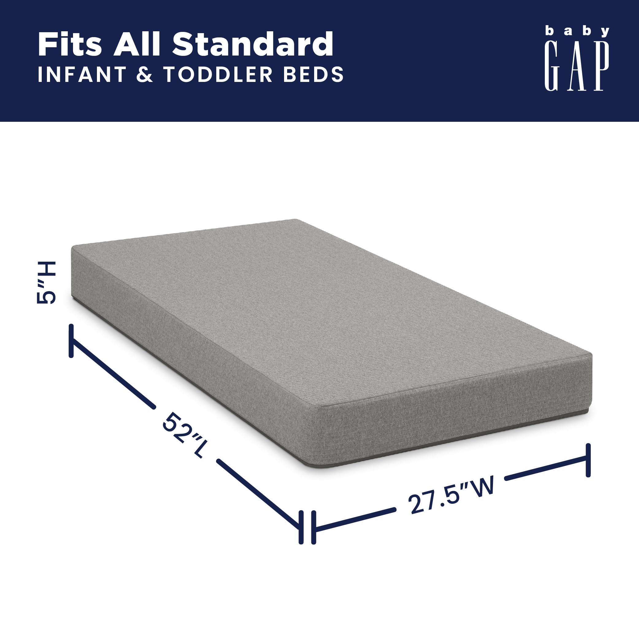 GAP babyGap TrueSleep 2-Stage Deluxe Crib and Toddler Mattress - Waterproof - GREENGUARD Gold Certified β Temperature Regulating β Moisture Wicking