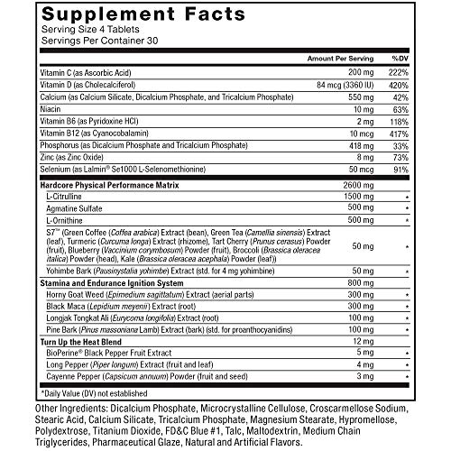 Force Factor SCORE! Hardcore, 3-Pack, Nitric Oxide Booster Supplement for Men with L-Citrulline, Yohimbe, Black Maca & B Vitamins to Boost Increase Stamina, Maximize Physical Performance, 360 Tablets