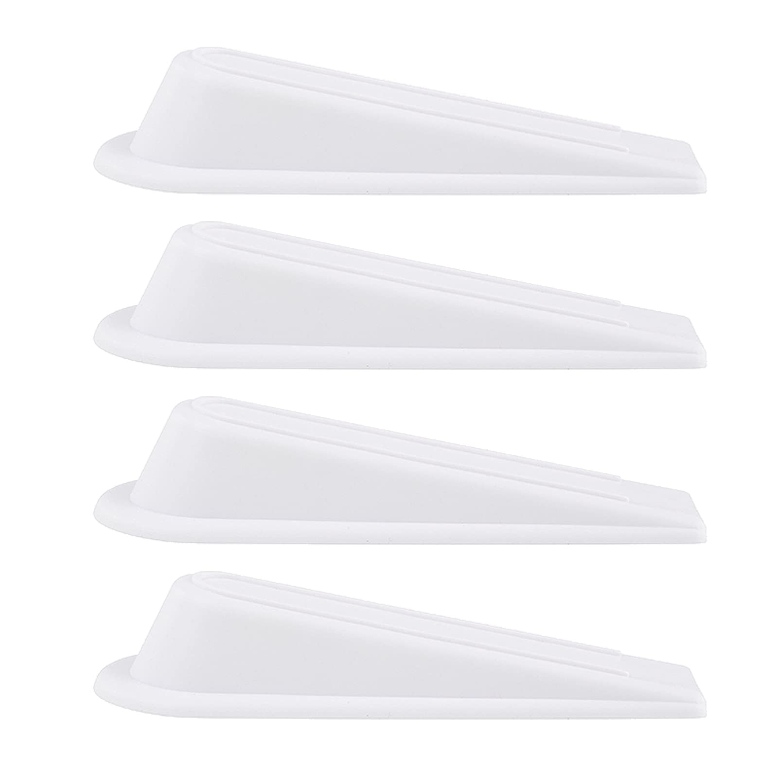 FASTENER TREE 4 Pack Door Stop Wedge, White Door Wedge Stoppers Rubber Door Holder Works on Tile, Concrete, Carpet, Wooden Floor 1" High