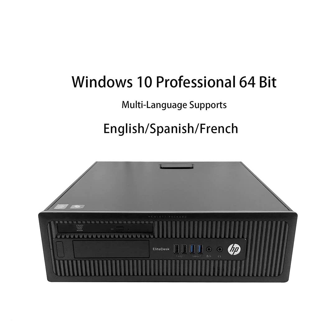 HP EliteDesk 800 G1 SFF Desktop PC,Built in WiFi Refurbished Desktop i5,Win 10 Office Computers,16G Ram,256GB SSD + 500GB HDD,DVDRW,DP,HDMI,BT,Wireless Keyboard and Mouse + TJJ Mouse Pad (Renewed)