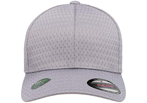 Flexfit mens Athletic Mesh Hat, Silver, One Size US