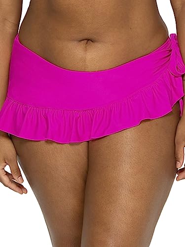 Smart & Sexy womens Side-tie Skirt fashion swimsuit bottoms separates, Fuchia Sizzle, Small US