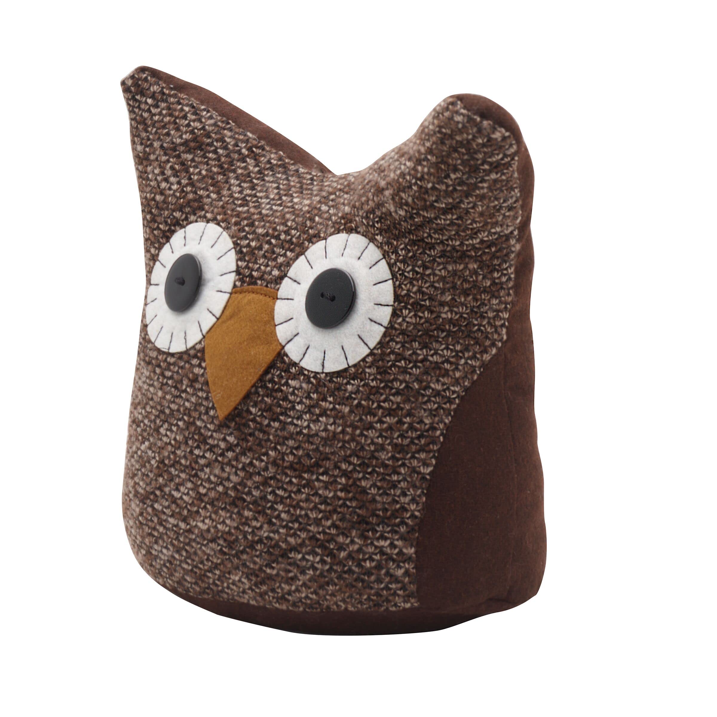 Elements 8.66x4x9.44 Inch Black Owl Fabric Weighted Door Stopper