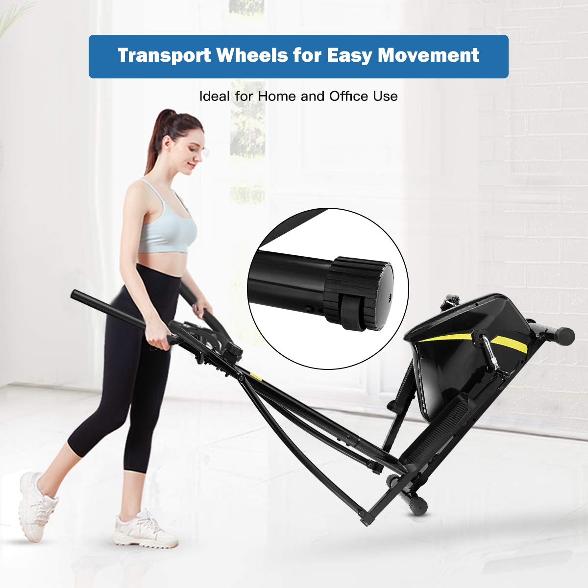 Goplus Elliptical Machine Trainer, Cross Trainer Magnetic Exercise Machine for Home with 8 Level Resistance and Digital Monitor and Extra-Large Pedal (Black)