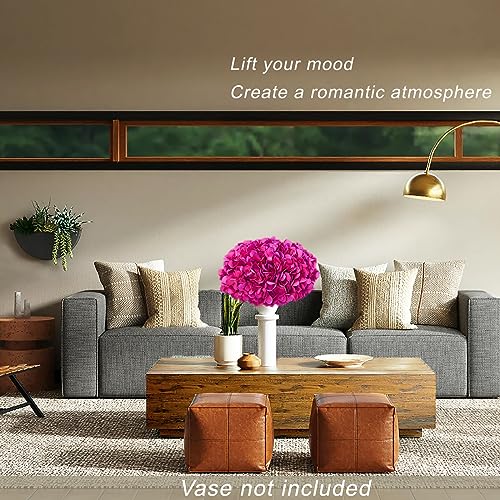 Softflame Artificial/Fake/Faux Flowers - Hydrangea Bundle Purple Color, Pack of 5, Totally 20 Heads, for Wedding, Home, Party, Restaurant