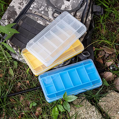 Goture Double Sided Fishing Tackle Box - Placing Bait Plastic Tackle Box Organizer Waterproof Portable Storage Container Black Red 6.5 oz