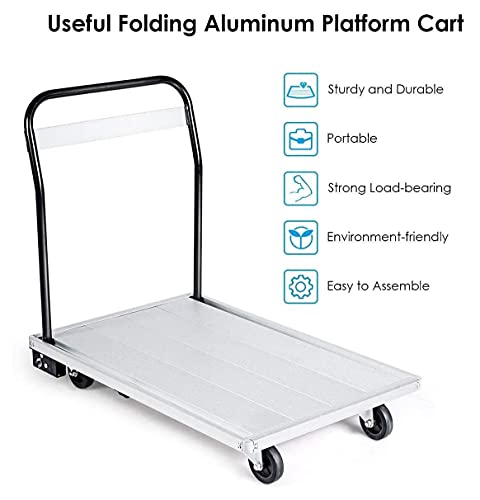 Generic Platform Trucks Hand Trucks Luggage Cart Trolley, Carts with Wheels Moving, Stands Platform Trucks (Color : 36 x 24 x 32.5 inch)