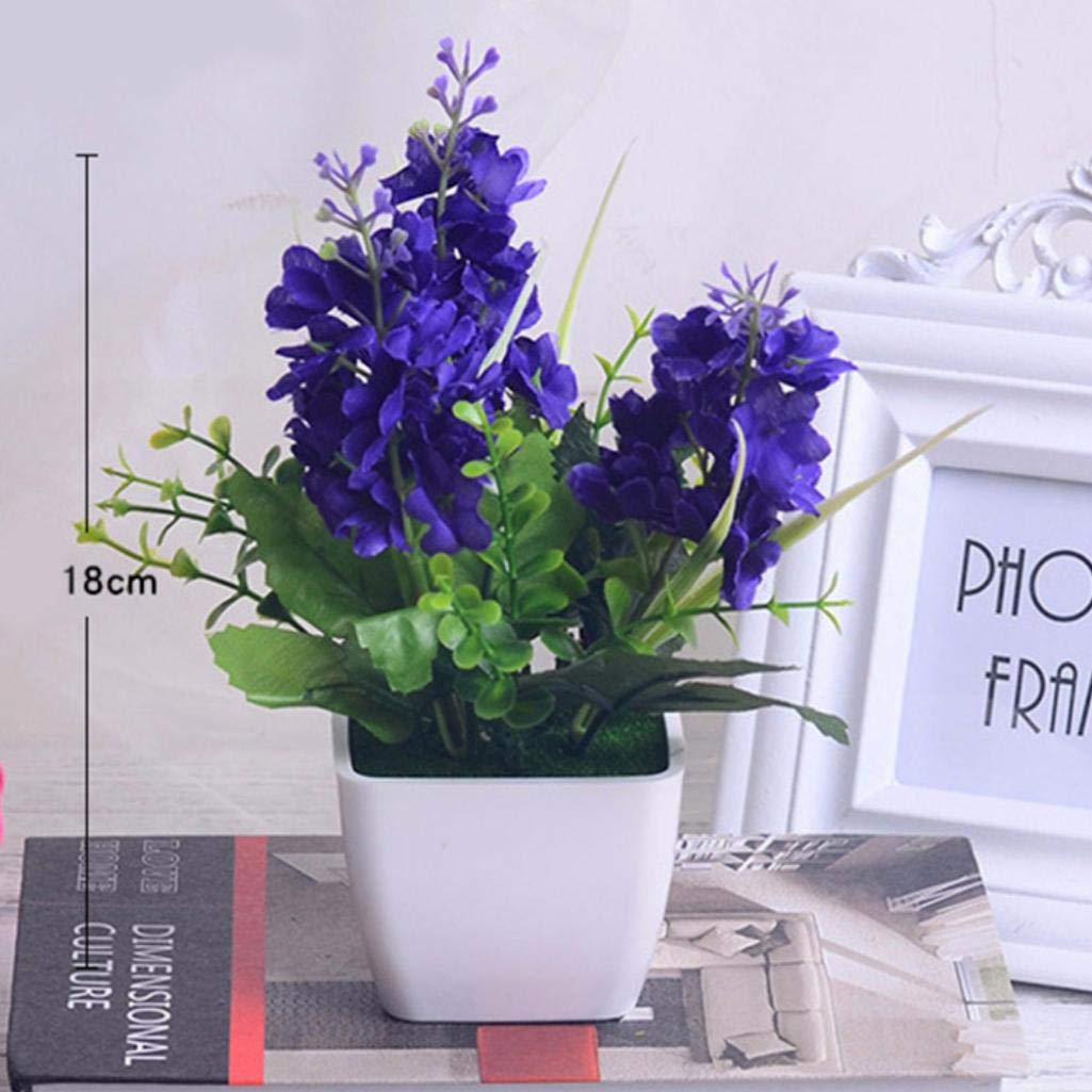 Dserw Artificial Flowers, Artificial Hyacinth Mini Potted Plants, Garden Office Cafe Wedding Party Desktop Fake Flower Pot Decoration