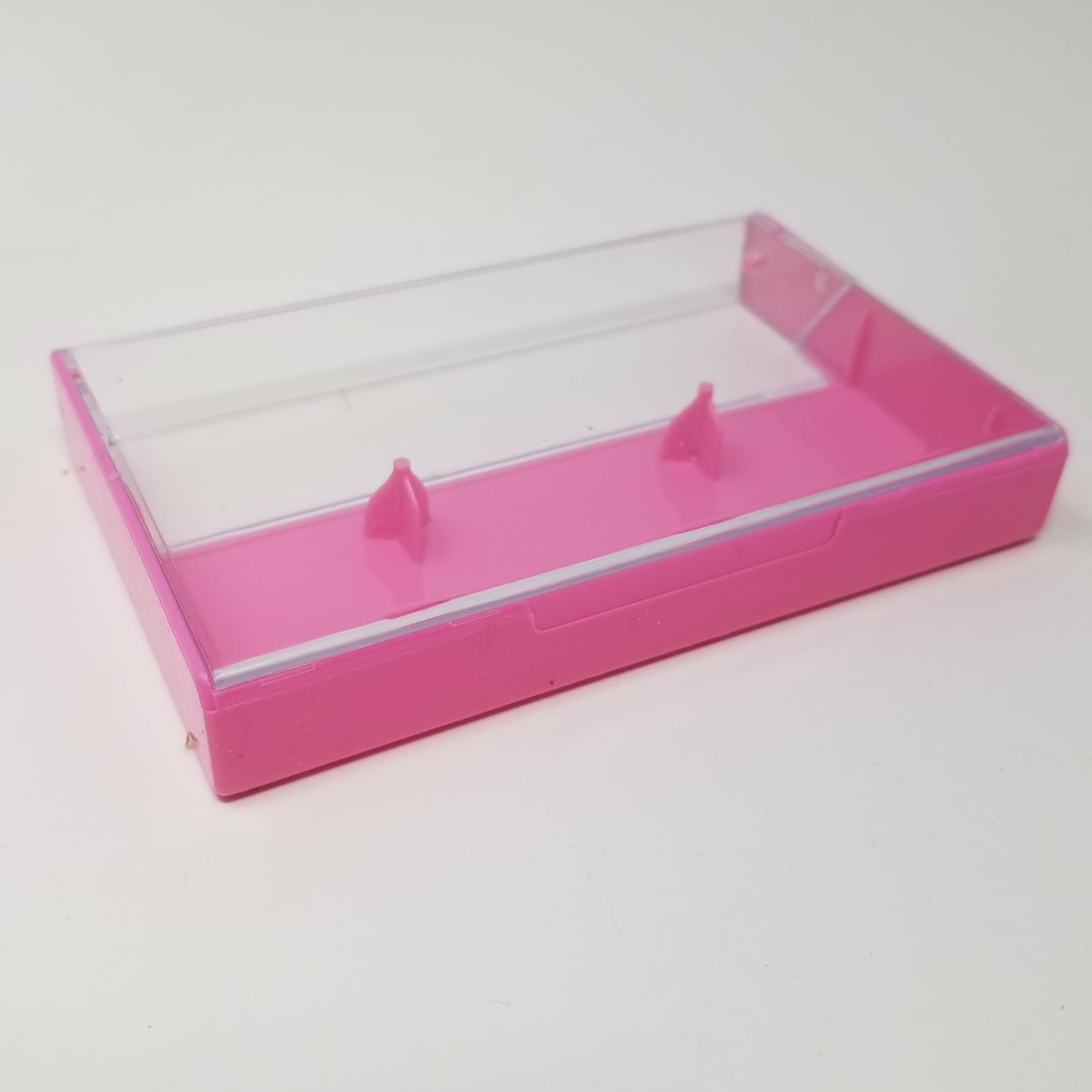 Sleevie Wonder Cassette Tape Cases Pack of 5 - Clear Front + Pink Solid Back - Hard Plastic Storage (+1 free dj sticker)