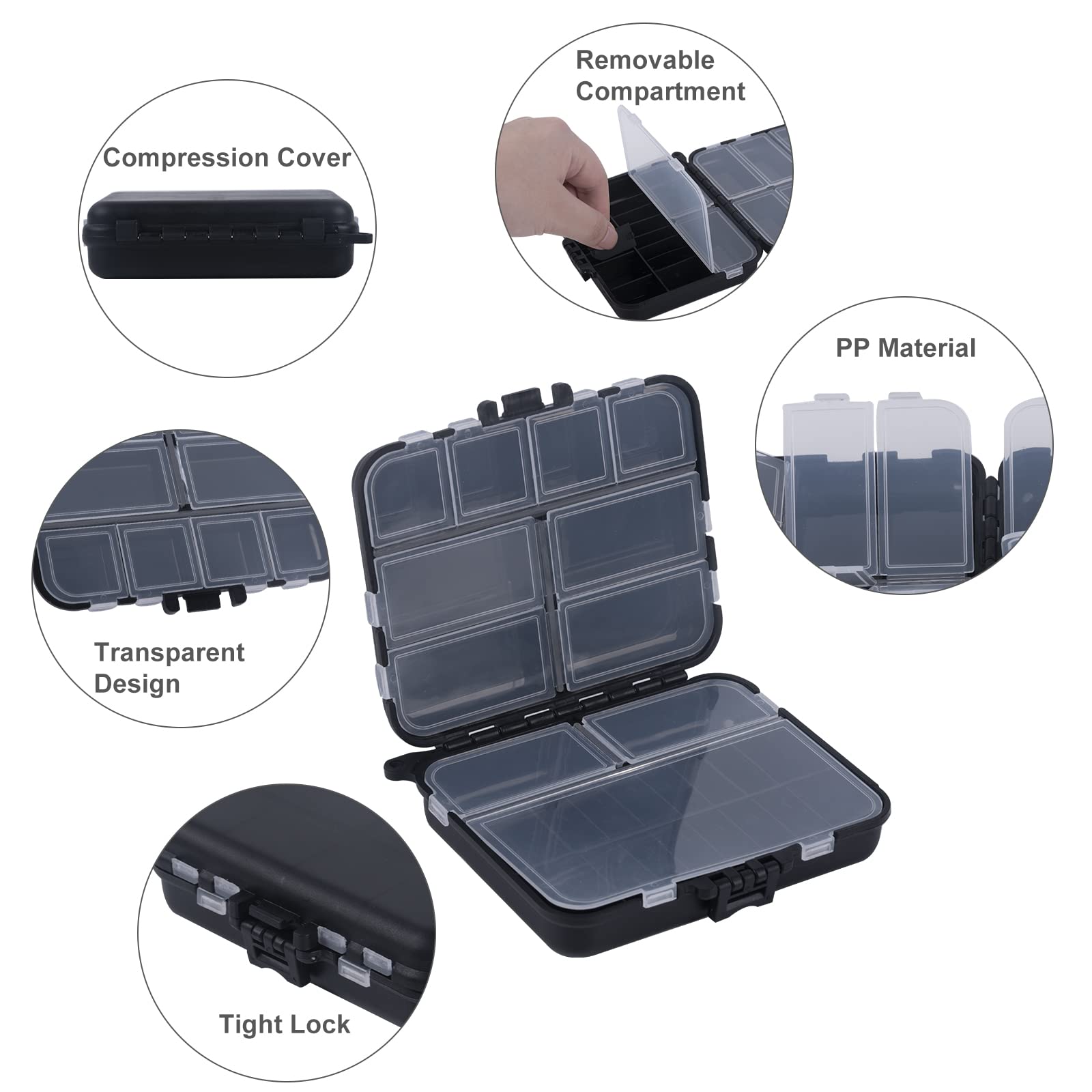 Goture Fishing Tackle Box - Placing Bait Plastic Small Case for Outdoor - Waterproof Portable Storage Container with 26 Compartments
