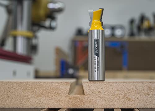 MICROJIG Matchfit MB-050-0514 Dovetail Router Bit for Dovetail Clamps, 14", Dovetail Profile,, Yellow