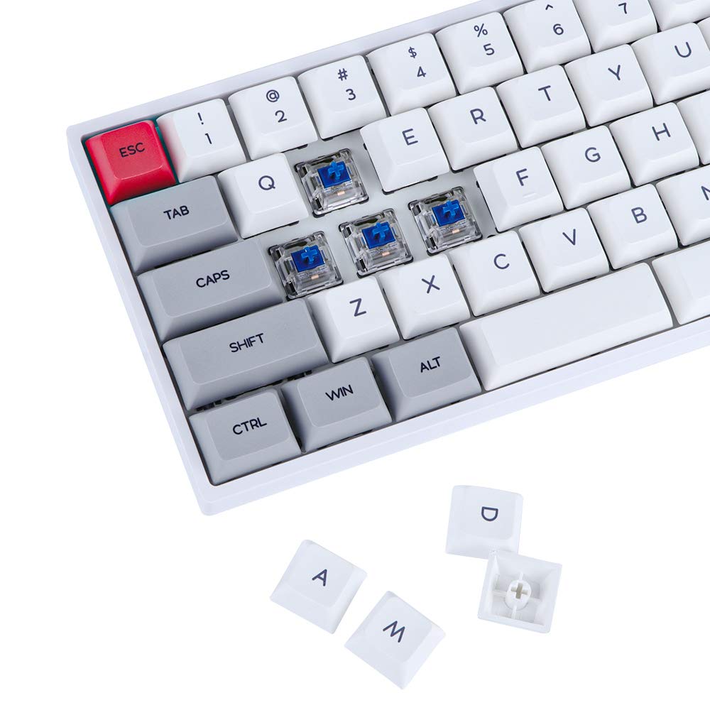 EPOMAKER SK66 60% Keys Wired Gateron Optical Mechanical Gaming Keyboard with RGB Backlight and PBT Heat Sublimation Keycaps (Gateron Optical Brown, Grey White)