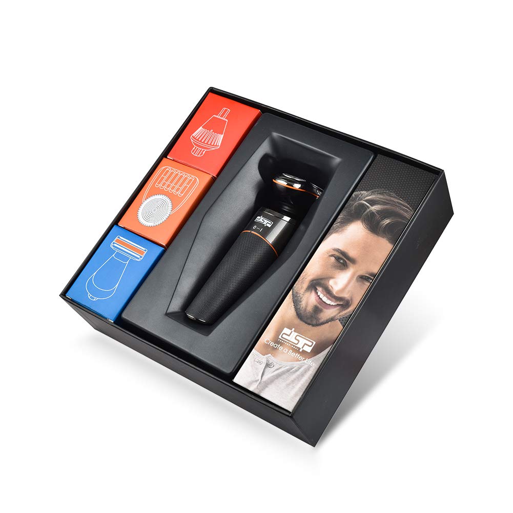 DSP Electric Razor for Men Electric Shaver Cordless Mens Grooming Kit Waterproof Rotary Shavers Nose Hair Trimmer USB Rechargeable Shaving Kit