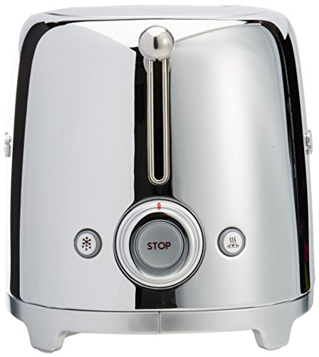 Smeg TSF01SSUS 50's Retro Style Aesthetic 2 Slice Toaster, Chrome