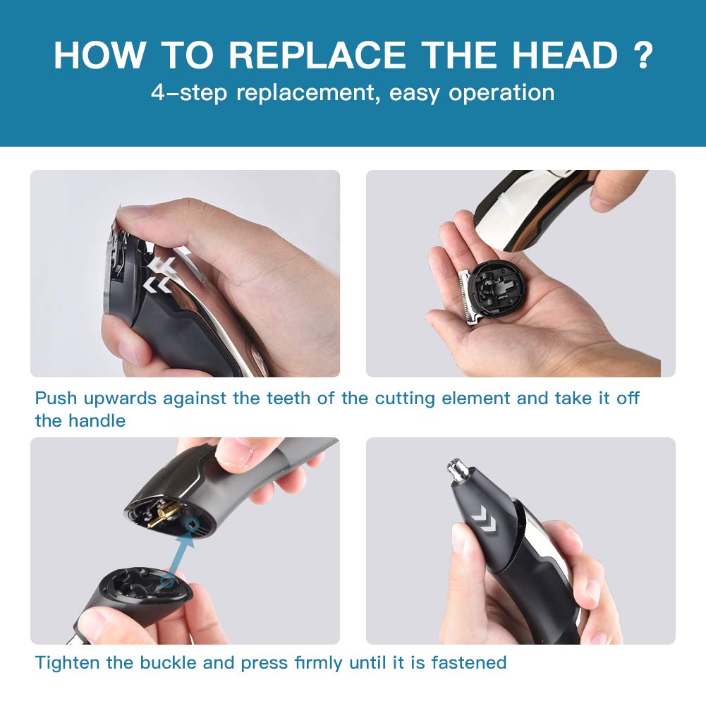DSPĀ® Facial Hair Trimmer for Men Electric Clippers and Grooming Sets for Pubic Hair Beard Nose Trimmer Kits USB Rechargeable IPX7 Waterproof