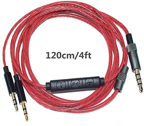 Saipomor Sol Republic V10 Extension Cable with Remote Volume and Mic for Sol Republic Master Tracks HD HD2 Sol Republic V8 V12 X3 Headphones (Red)